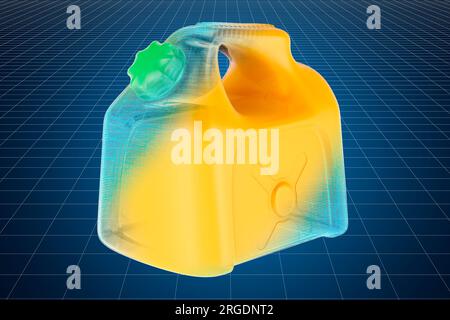 Visualization 3d cad model of jerry can, blueprint. 3D rendering Stock ...