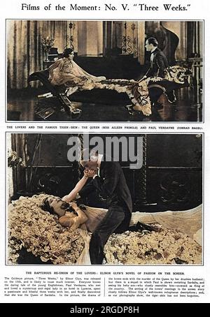 The three weeks film directed by Alan Crosland , shows the actors ...