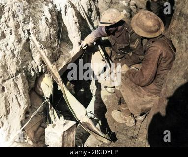 Communications trench, Western Front, during World War I Stock Photo ...