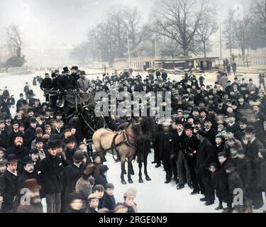 Horse-drawn carriage transport on rural gravel road with blue sky and ...