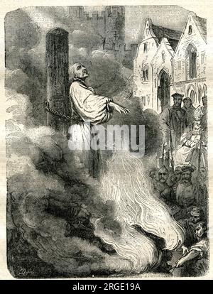 Cranmer Burnt At Stake Stock Photo - Alamy