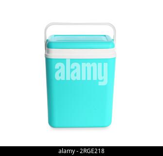 Modern beach cooler on white background Stock Photo - Alamy