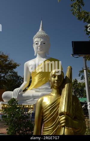 Pha Phrom Phumi Palo it is a large white Buddha image in a sitting ...