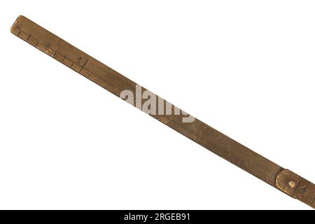 Antique carpenter's brass ruler from isolated on white background Stock ...