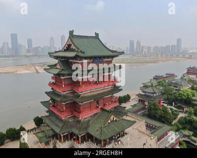 Aerial photo shows tourists visiting the Holland Flower Park in Dafeng ...