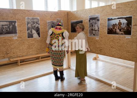 Sumiacky Fotofest, tourists festival goers looking at the work of the ...