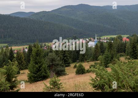 Sumiac village and the church of St Matthew. Sumiac, Brezno District ...