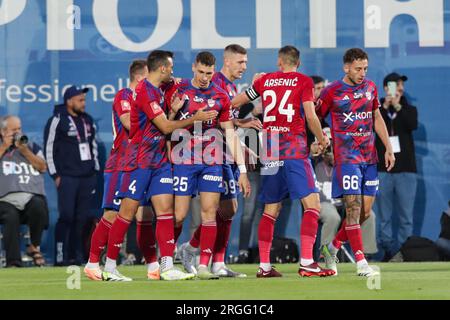 Rakow Czestochowa Players celebrate a goal during Eliminations UEFA Champions League 2023/2024 ...