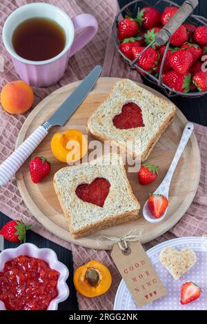 Cup of red tea and toasted bread Stock Photo - Alamy