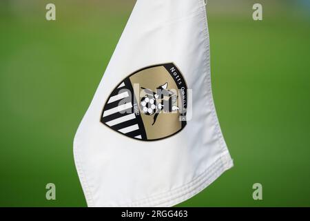 Corner flag with Notts County crest ahead of the Sky Bet League 2 match ...