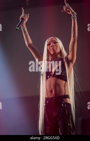 Rapper GloRilla (Gloria Woods) during the Coachella Music Festival at ...