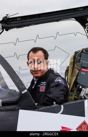 Pilot Dave Davies, Royal Air Force BAe Hawk solo display pilot in ...