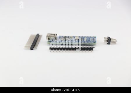 Programmable micro controller board with the unsoldered pins isolated ...