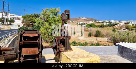 Water management, ancient artesian pit, Syros island, Greece, Southern ...