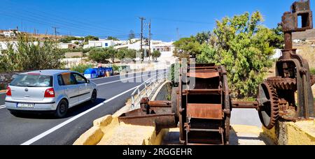 Water management, ancient artesian pit, Syros island, Greece, Southern ...