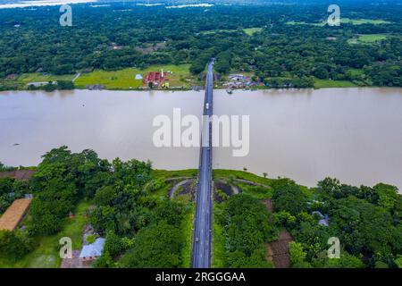 Aerial view of the Major MA Jalil Bridge, popularly known as Shikarpur ...