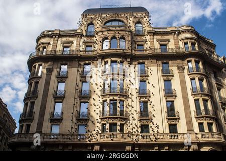 Old building displaying beautiful Barcelona architecture. Spain Stock ...