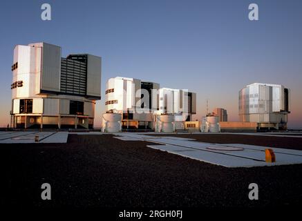The Very Large Telescope platform during sunset at Paranal Observatory ...