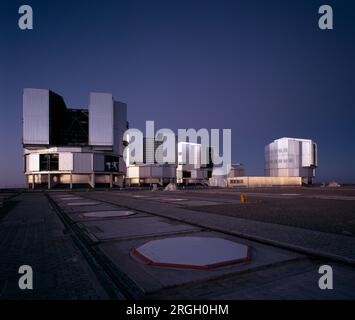 The Very Large Telescope platform during sunset at Paranal Observatory ...