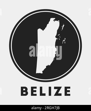 Belize logo. Sign with the map of the country and colored stripes ...