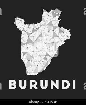 Network map of Burundi. Country digital connections map. Technology, internet, network ...