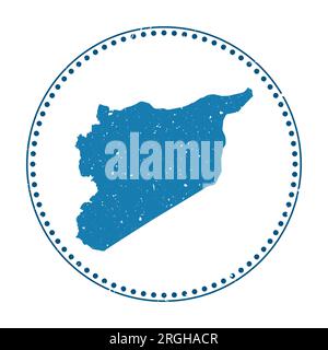 Syria round rubber stamp with country map. Vintage red passport stamp ...