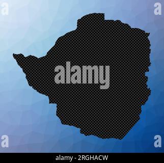 Zimbabwe map. Geometric style country outline. Rare violet vector ...