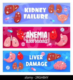 Cartoon sick blood drop personage. Glycemia diagnosis, circulatory ...