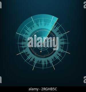 Round circle futuristic chart and HUD interface dashboard elements, vector infographic diagrams ...