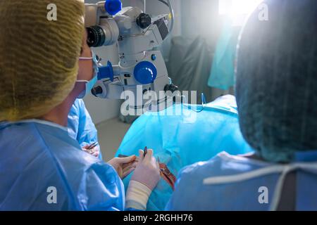 Blepharoplasty plastic surgery. Rejuvenation of the area around the ...