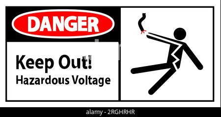 Danger Sign - Keep Out Hazardous Voltage Inside Stock Vector Image ...