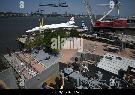 Concorde on display at The Intrepid Sea, Air & Space Museum Stock Photo ...