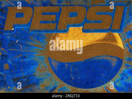 KANCHANABURI,THAILAND-JUNE 28,2023: Close up vintage coca cola logo ...