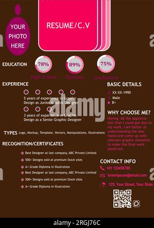 Beautiful modern resume cv template design elegant stylish. Stand apart ...