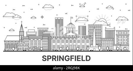 Springfield Illinois city skyline silhouette. Vector illustration Stock ...