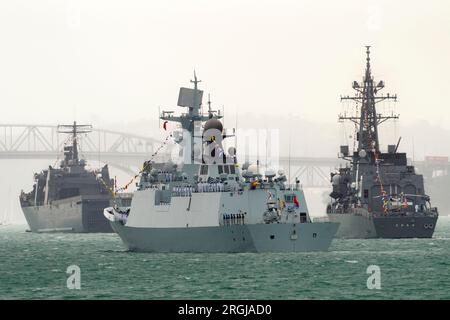 Ships taking part in an International Naval Review in the Waitemata ...