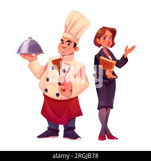 Restaurant chief and manager people worker vector set. Cook food ...