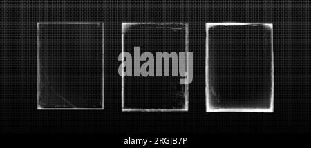 Distressed edge photos set isolated on transparent background. Vector ...