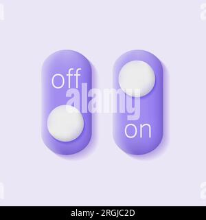 Lock or unlock buttons. On and Off toggle switch buttons. Modern flat ...