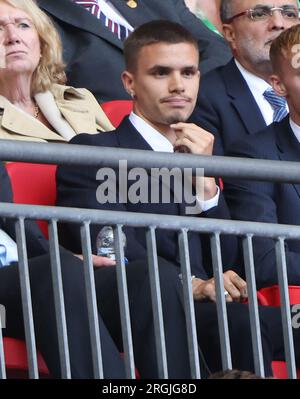 Romeo Beckham in the crowd at the FA Community Shield Arsenal v ...