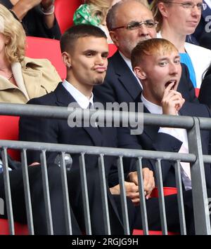 Romeo Beckham in the crowd at the FA Community Shield Arsenal v ...