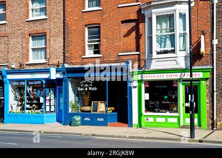 shops in Gillygate, York Stock Photo - Alamy