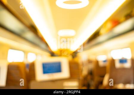 unfocused high-speed train inside as background horizontal Stock Photo ...