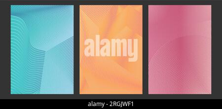 Colorful linear composition. A set of layouts for the design of banners ...