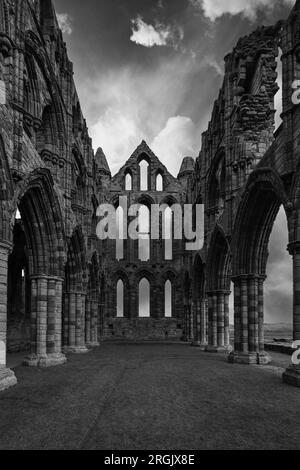 Whitby Abbey moody dramatic cloudscape Bram Stoker Dracula Stock Photo ...