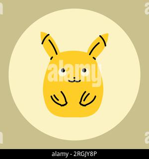 Child toy pikachu black line icon. Pictogram for web page, mobile app ...