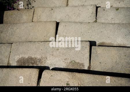 Rustic open air stone staircase in the sunshine Stock Photo - Alamy