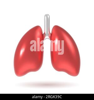 Human lungs 3d minimalistic glossy style. Front view with trachea ...