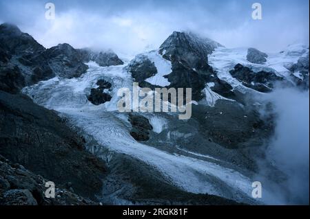 mystical Glacier du l'Obergabelhorn in Val d'Anniviers, Valais Stock ...