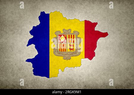 Grunge map of Andorra printed on an old paper Stock Photo - Alamy